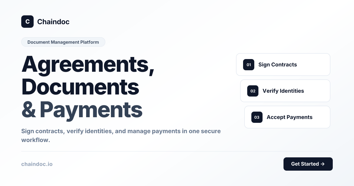 Chaindoc — Agreement Management & E-Signature Platform